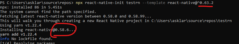 New app instructions install RN 0.58.6 · Issue #5989 · microsoft/react ...
