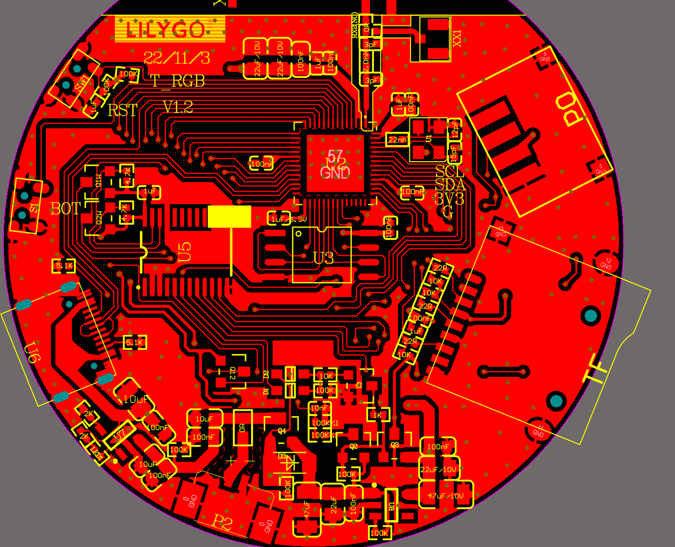Board/Route view with resister designations shown for hardware hacking ...