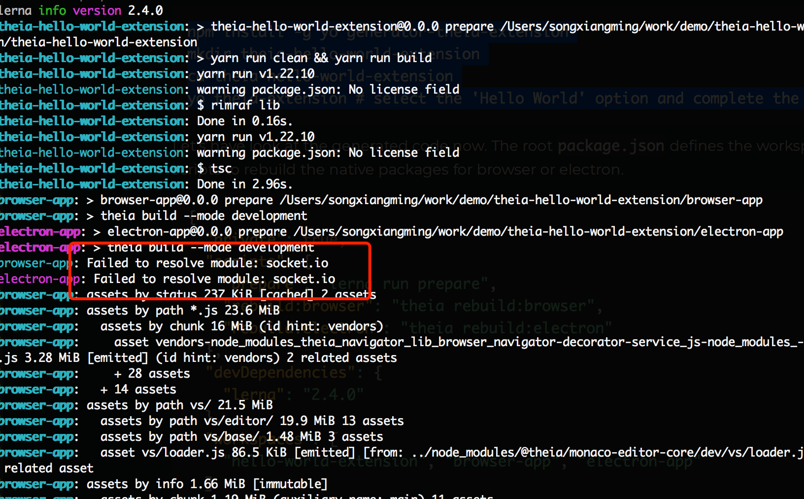 The official Theia Extensions Demo could not start · Issue #10859 ...