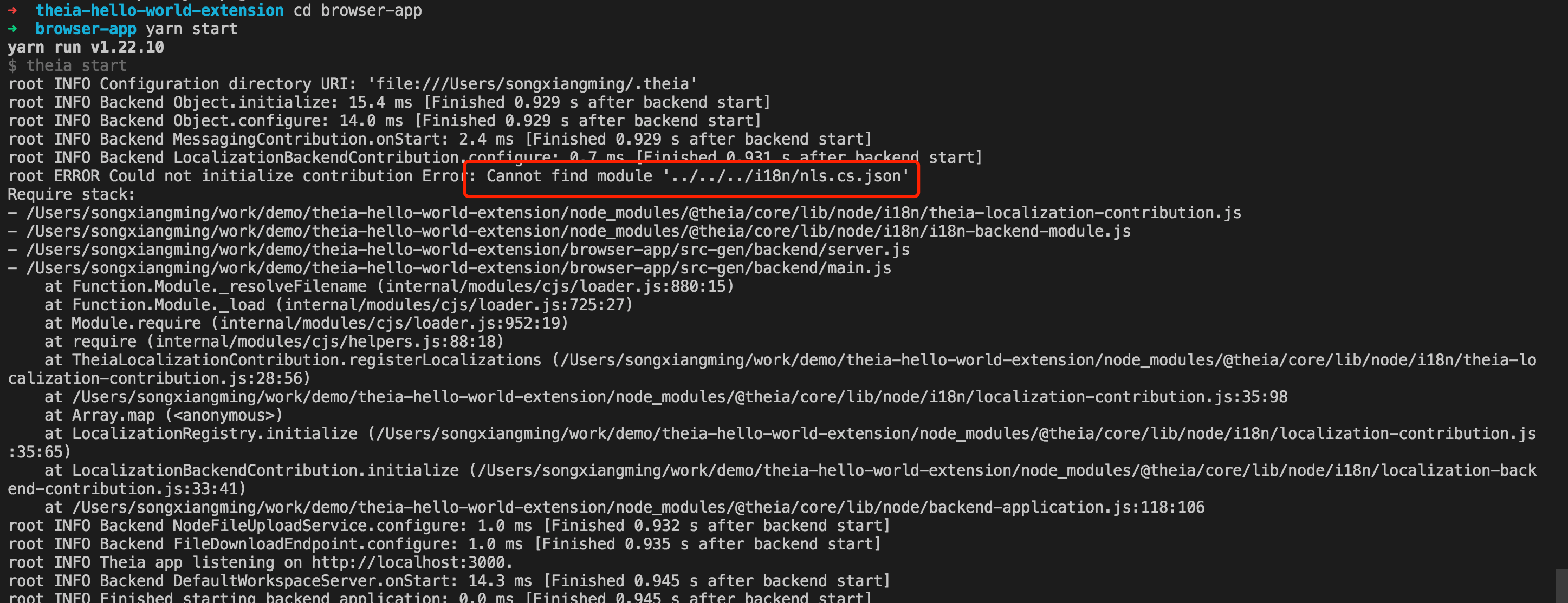 The official Theia Extensions Demo could not start · Issue #10859 ...