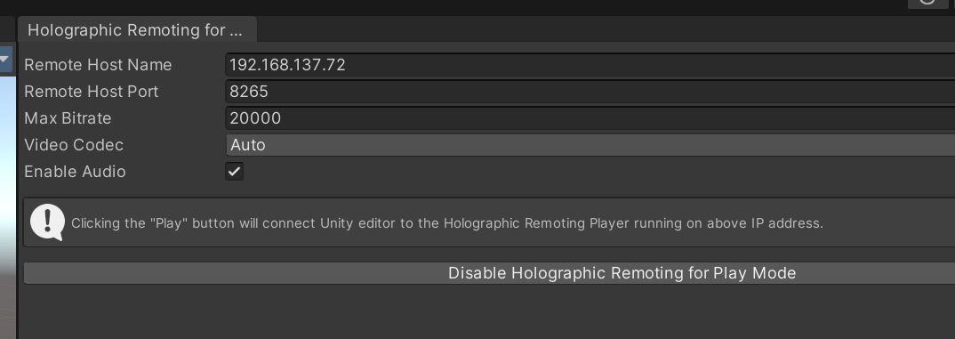 Unable to connect to Holographic Remoting Player With OpenXR in MRTK 2. ...