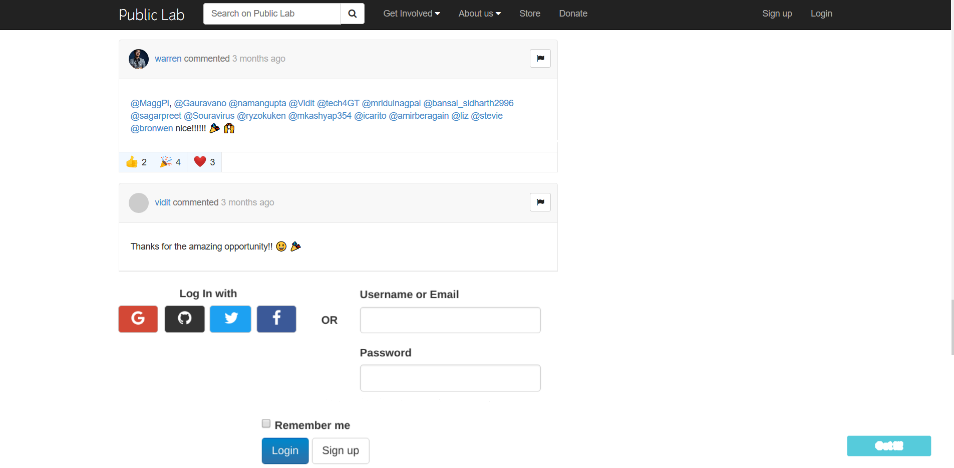 Expanded login pane below comments · Issue #3756 · publiclab/plots2 · GitHub
