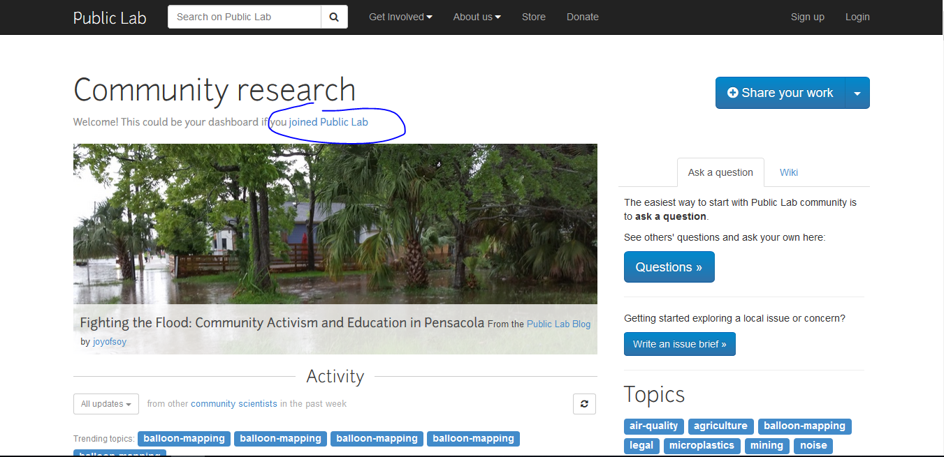 Login modal on join public lab link · Issue #4193 · publiclab/plots2 · GitHub
