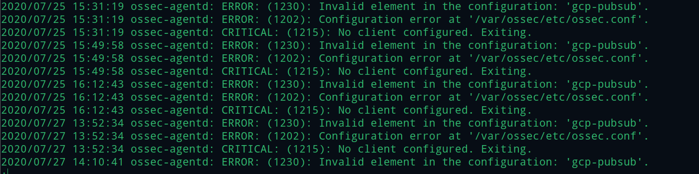 Error Invalid Element In The Configuration Gcp Pubsub · Issue 5563 · Wazuhwazuh · Github