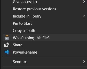 File Locksmith not showing results window (nothing happens on selecting from right-click menu ...