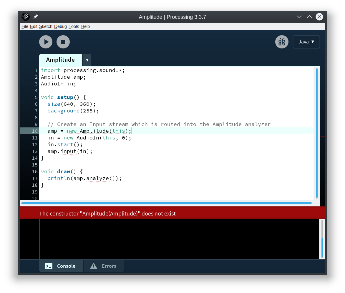 Problems instantiating an Amplitude object (in Linux) · Issue #18 · processing/processing-sound ...