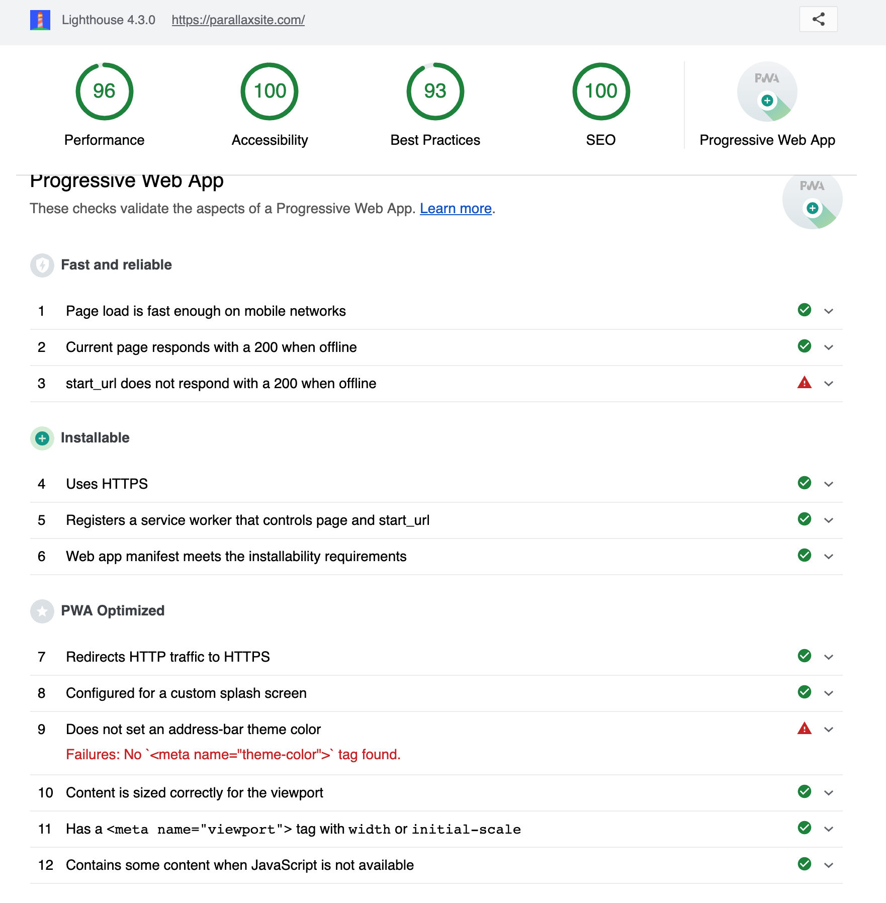 Add to Desktop Not Showing in Manifest Section · Issue #8196 · GoogleChrome/lighthouse · GitHub