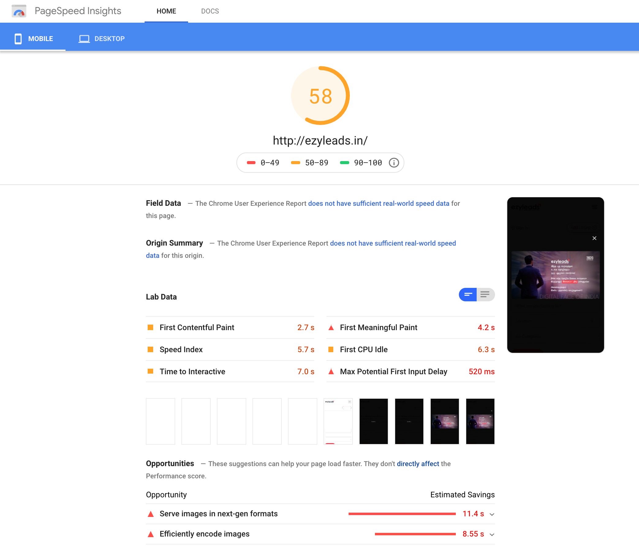 Page Speed Insights returns ERRORED_DOCUMENT_REQUEST · Issue #10169 · GoogleChrome/lighthouse ...
