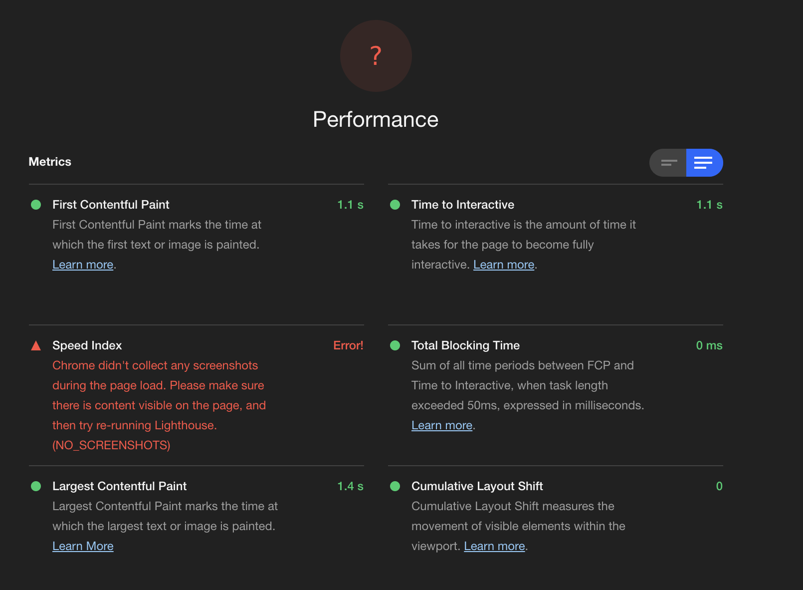 Invalid score for speed-index: NaN · Issue #11154 · GoogleChrome/lighthouse · GitHub