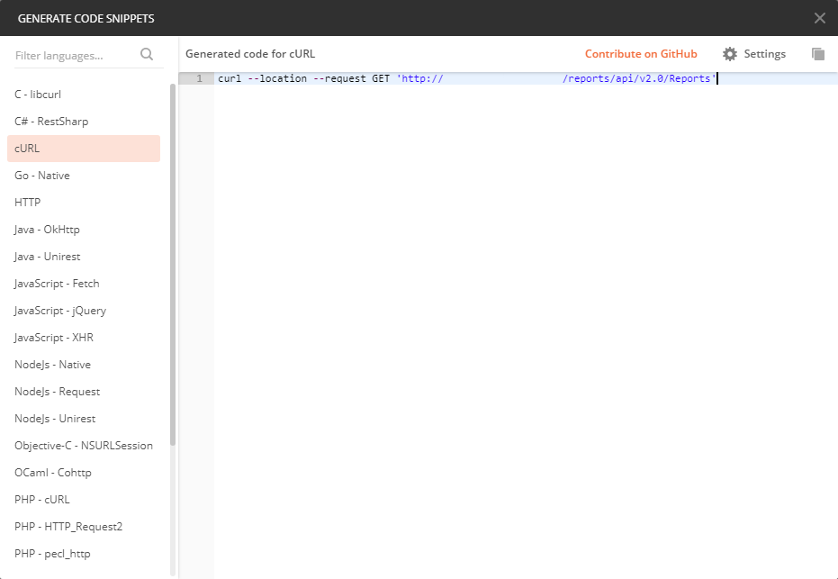 Postman Application Could Not Add Appropriate Flag To CURL Command