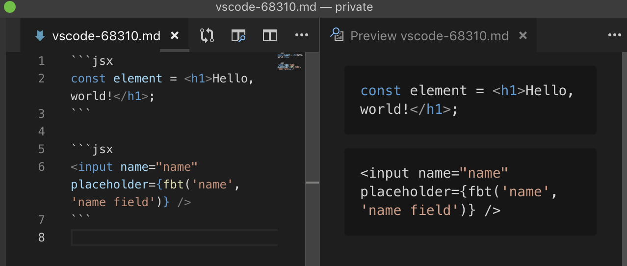 jsx syntax highlighting for fenced code block doesn't always work · Issue #68310 · microsoft ...