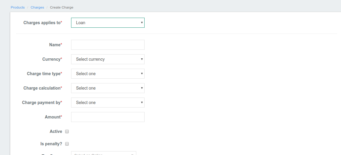 Create a charge product · Issue #191 · openMF/web-app · GitHub