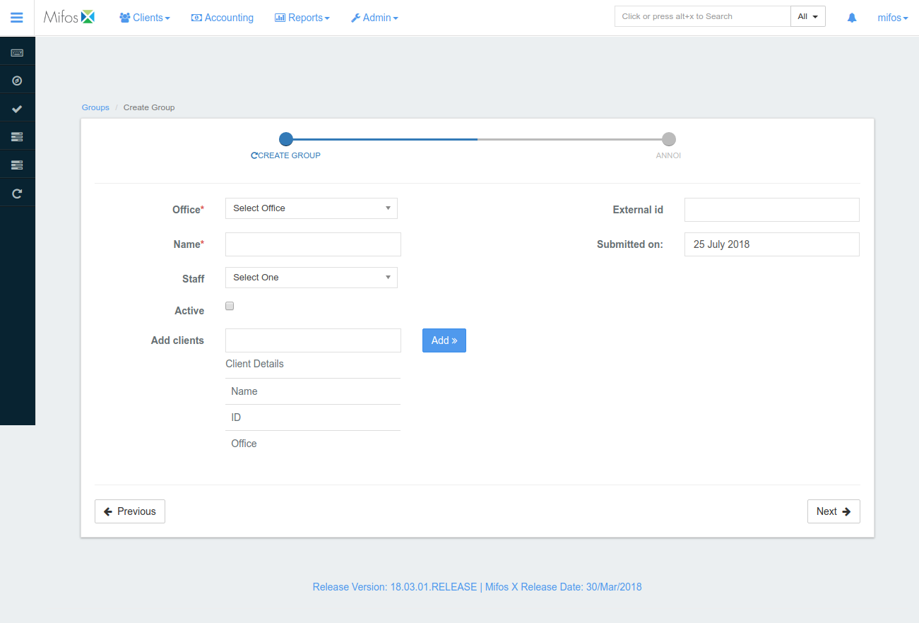 Groups: Create Group page · Issue #212 · openMF/web-app · GitHub