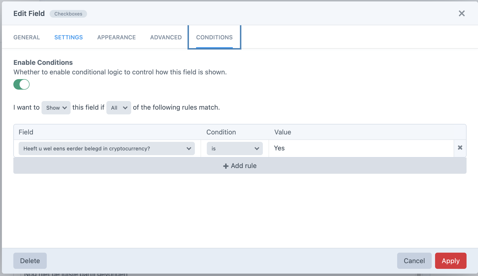 Conditions don't work when using a radio butotn · Issue #1192 · verbb/formie · GitHub