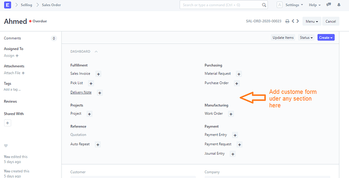 Adding custom forms under other form dashboard · Issue #9988 · frappe/frappe · GitHub