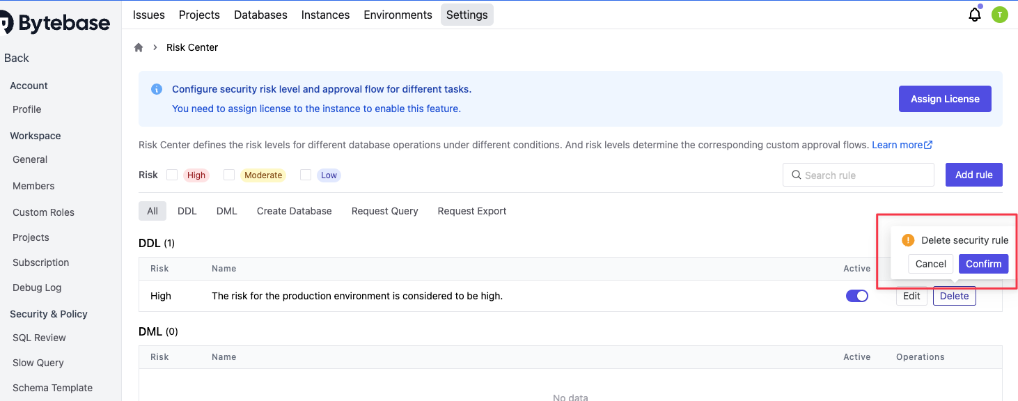 Change wording from "Security Rule" to "Risk Rule" · Issue #8402 · bytebase/bytebase · GitHub