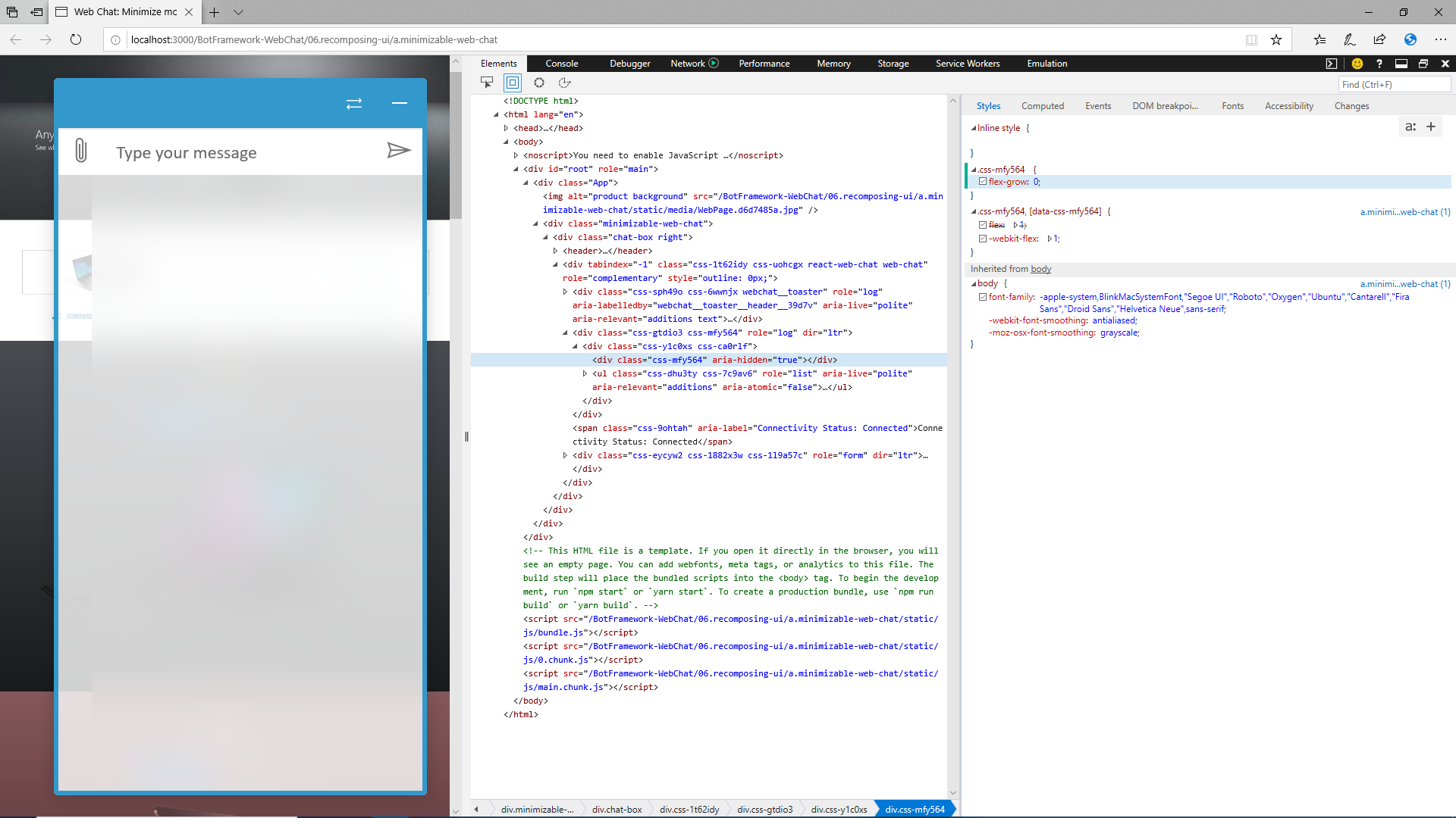 Show first text-bubble at the top of chatbox · Issue #3185 · microsoft/BotFramework-WebChat · GitHub