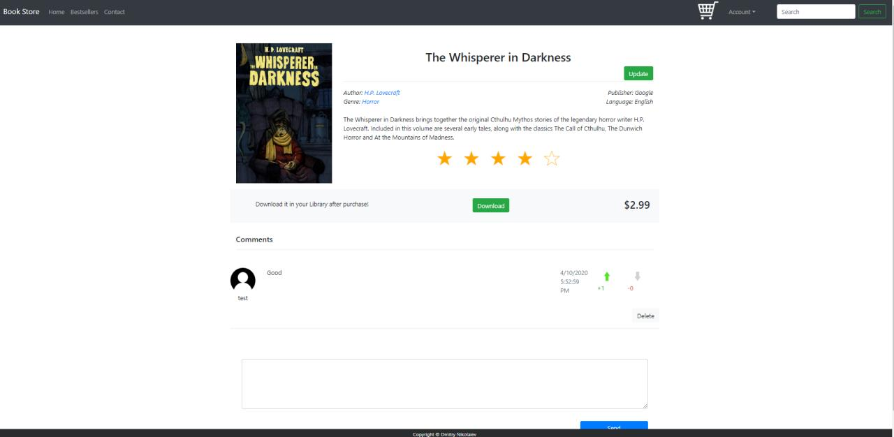 GitHub - DNikolaiev/ASP.NET-Bookstore: Web Project