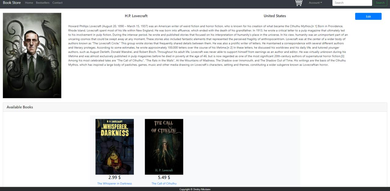 GitHub - DNikolaiev/ASP.NET-Bookstore: Web Project