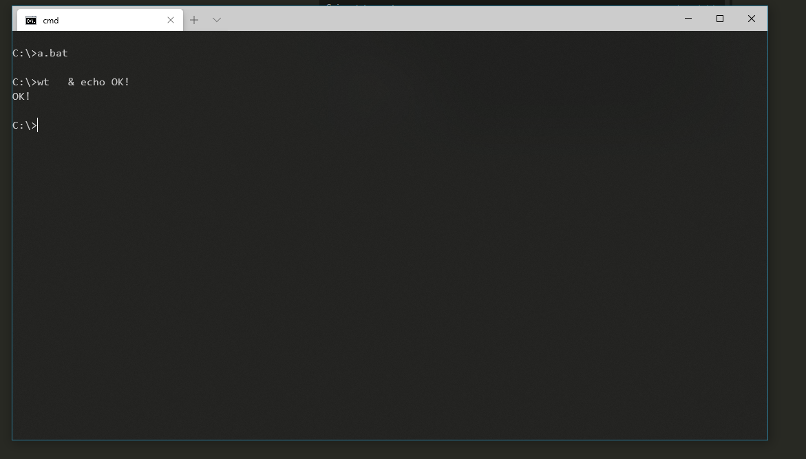 Does not return in time when invoked in batch file. · Issue #4709 · microsoft/terminal · GitHub
