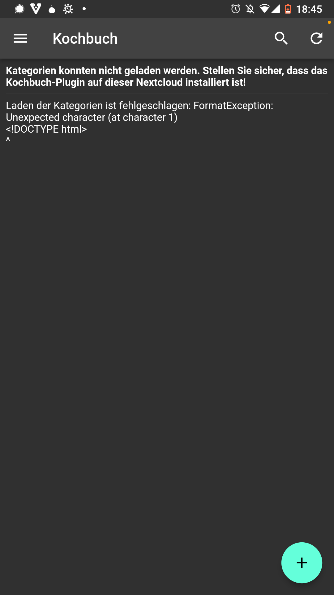 categories can not be loaded. unexpected character · Issue #866 · nextcloud/cookbook · GitHub