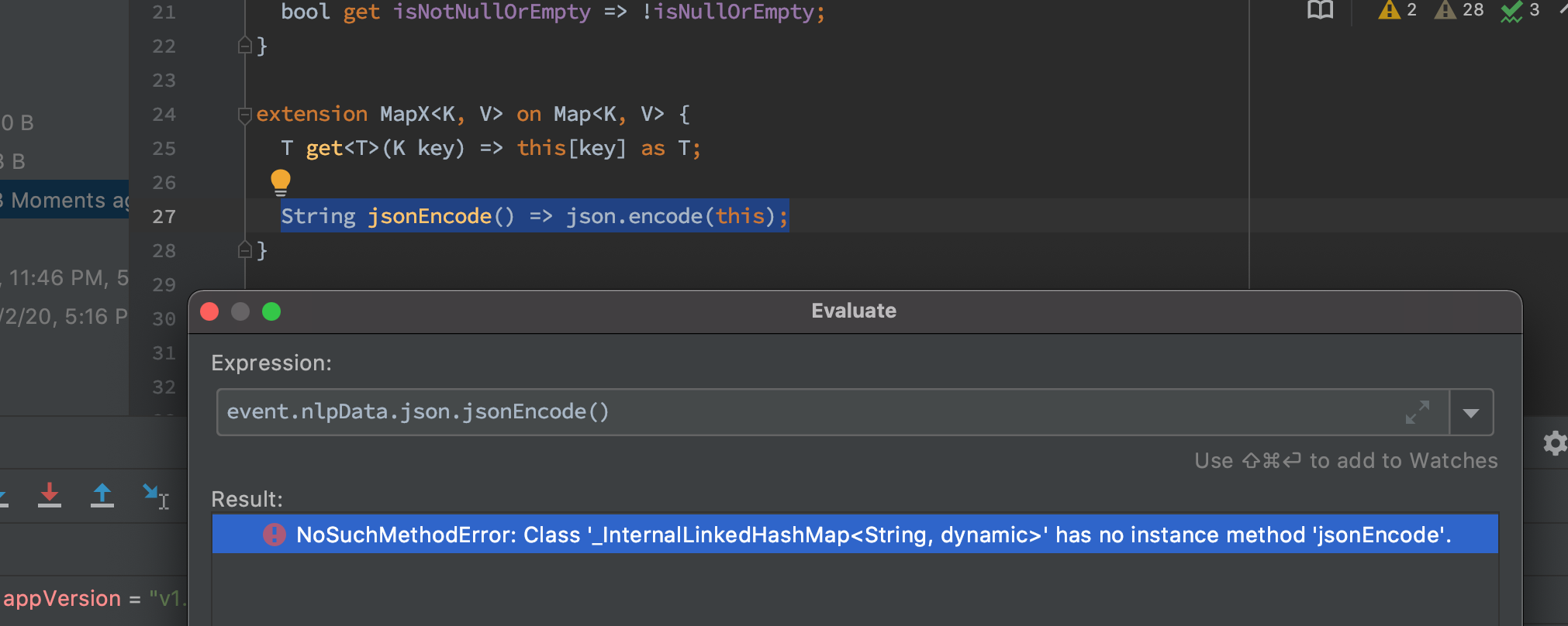 Cant Use Extension Methods In Evaluation · Issue 5178 · Flutterflutter Intellij · Github 