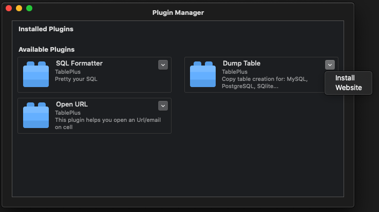 Unable to Install Plugins · Issue #1452 · TablePlus/TablePlus · GitHub