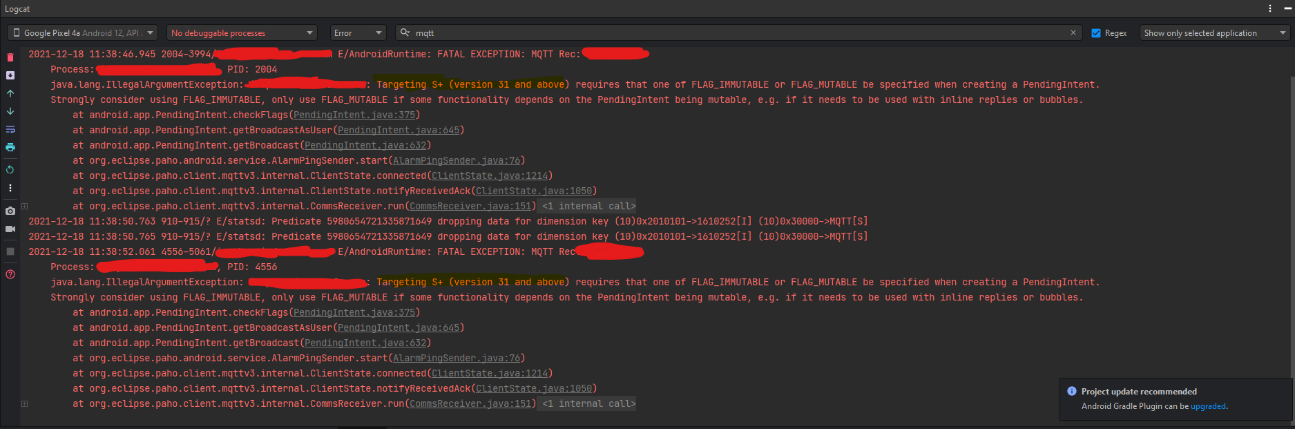 Emqx crashes on Android 12 · Issue #6482 · emqx/emqx · GitHub