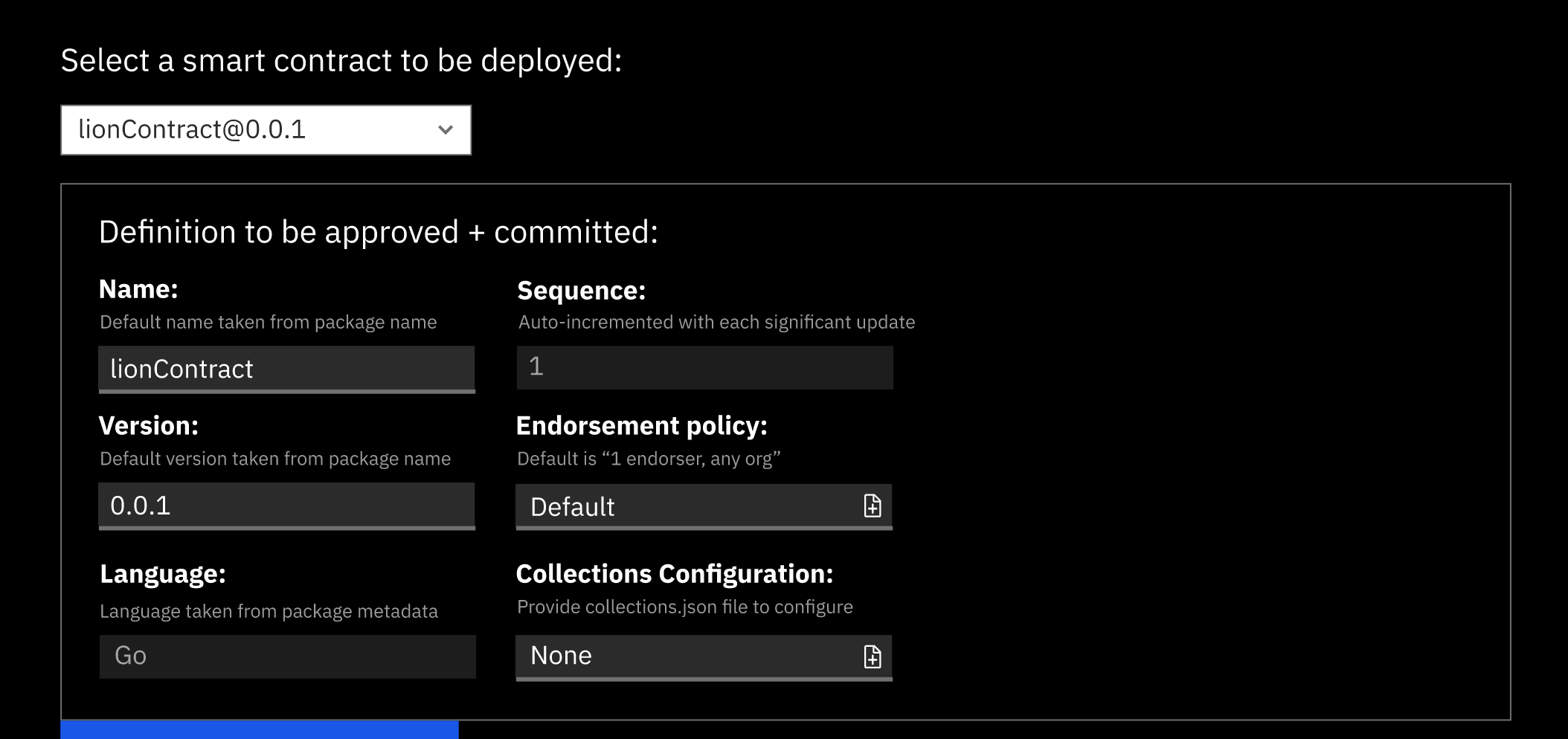 Fabric 2: Deploy view: Once i have chosen a package i can see info about it · Issue #1919 · IBM ...