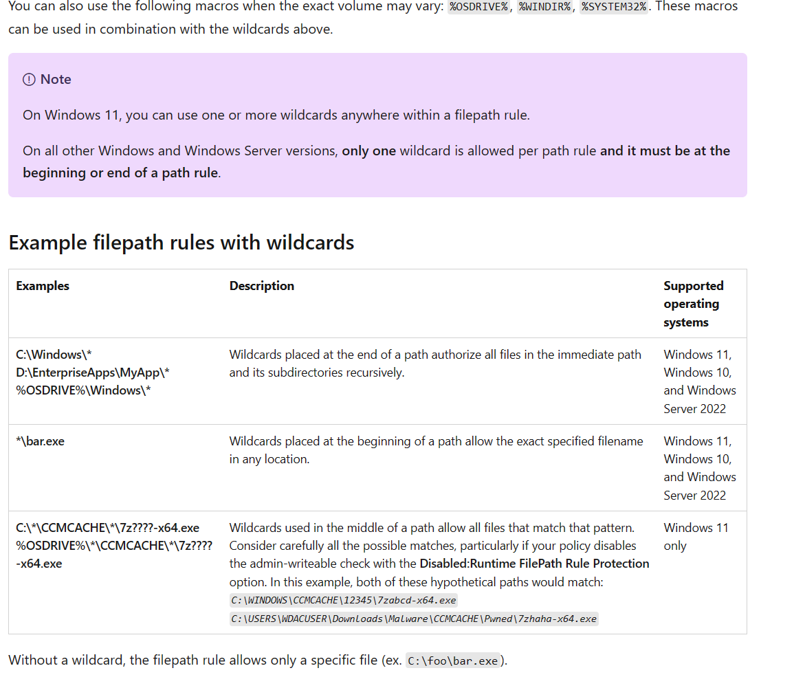 WDAC Wizard cannot handle the newly introduced filepath wildcard logic in WDAC · Issue #221 ...