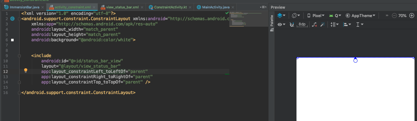 ConstraintLayout使用渐变色状态栏不显示 · Issue #336 · gyf-dev/ImmersionBar · GitHub