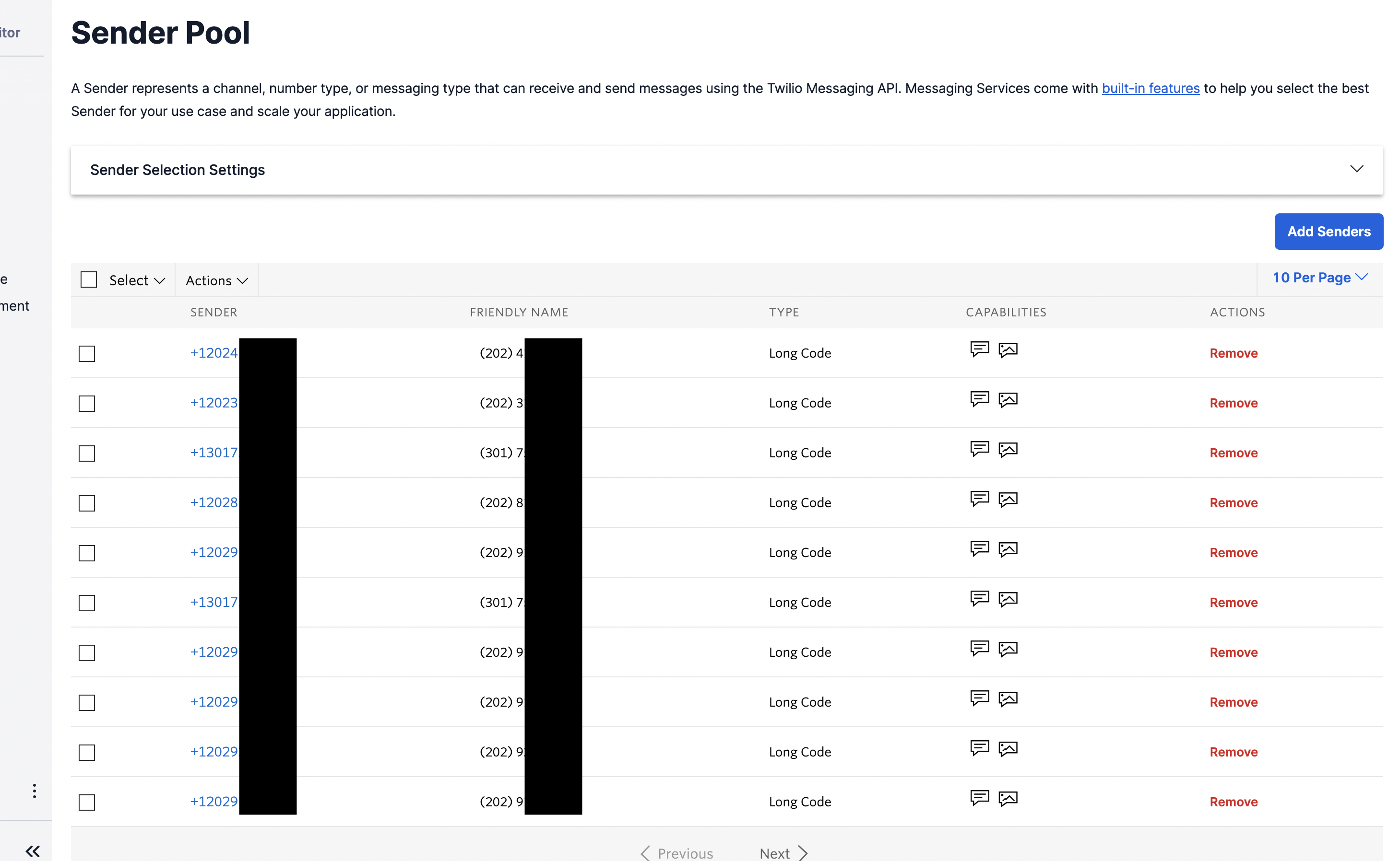 feat: Twilio: Support receiving and sending with multiple phone numbers ...