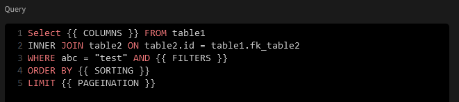 Automatic Server Side Handling Of Pagination Filters And Selected Fields In Custom Sql Select