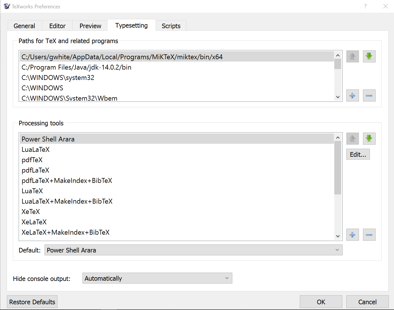 MiKTeX TeXworks PATH management and arara · Issue #777 · MiKTeX/miktex ...