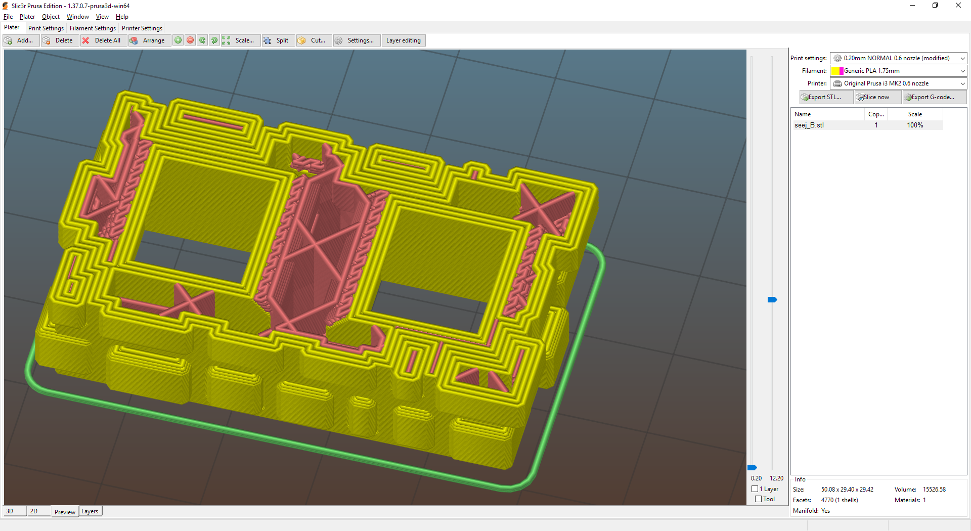 multiple perimeters on multipart object with single extruder · Issue ...