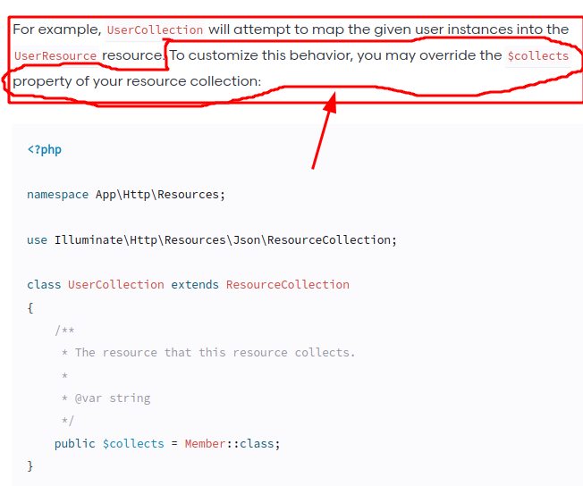 Specifying $collects in any Resource Collection breaks the response ...