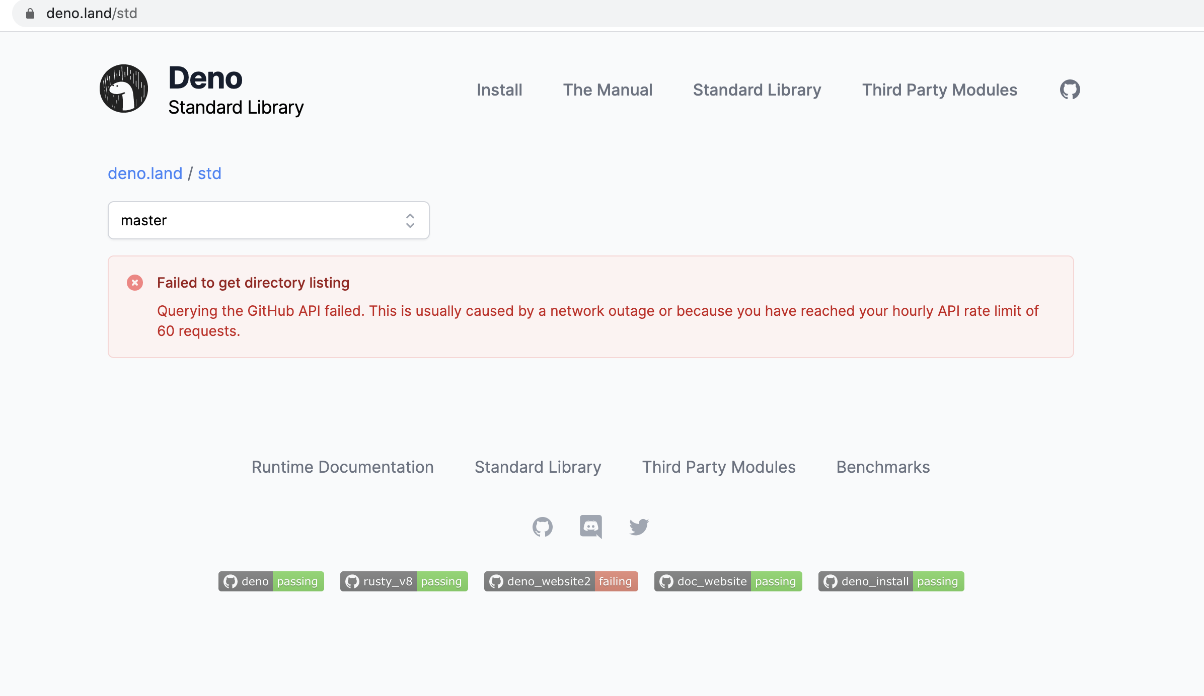 Standard library page error · Issue #433 · denoland/dotland · GitHub