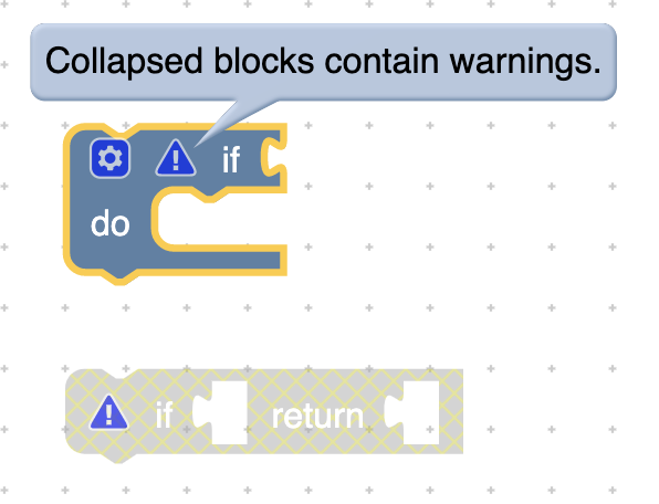 Warnings for collapsed blocks does not update · Issue #6020 · google/blockly · GitHub