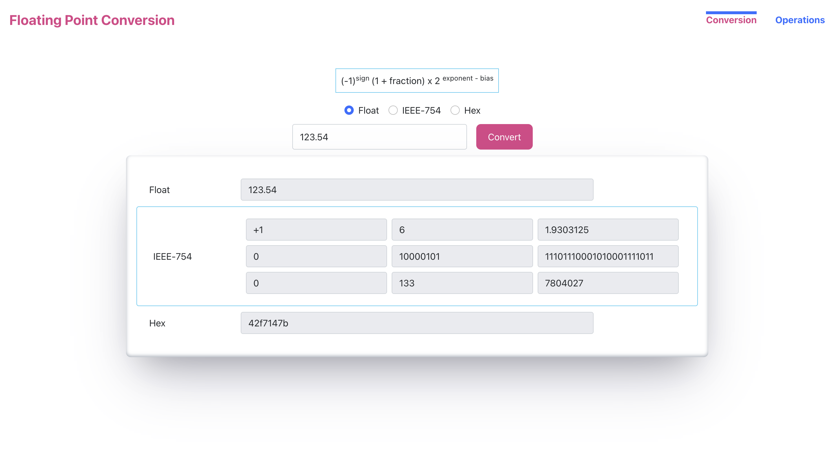 GitHub - ramachandrapetla/floatingpoint-conversion: IEEE 754 Floating Point Calculator