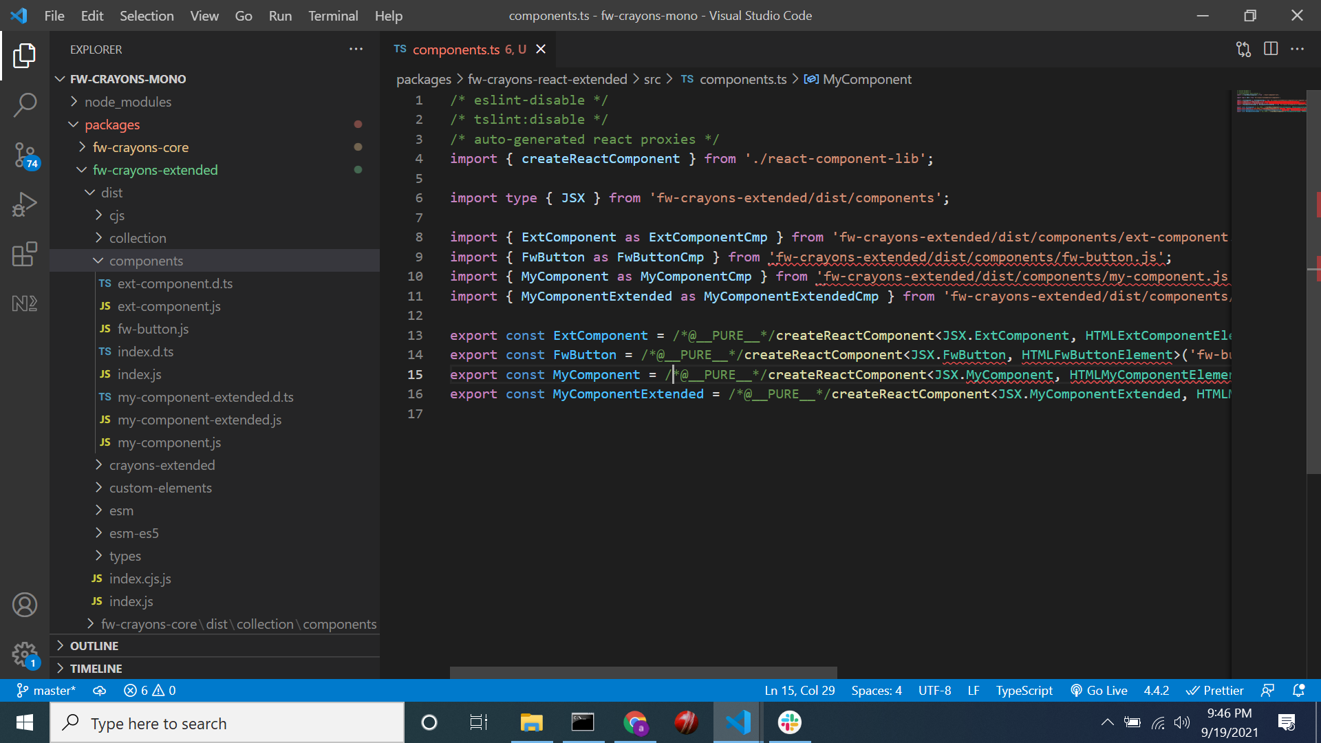 bug: Declaration files not generated for imported stencil compents - dist custom elements bundle ...