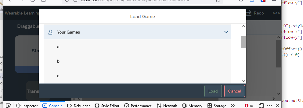 Game Editor : load game double scrolling bars on small screen · Issue #187 · wearable-learning ...