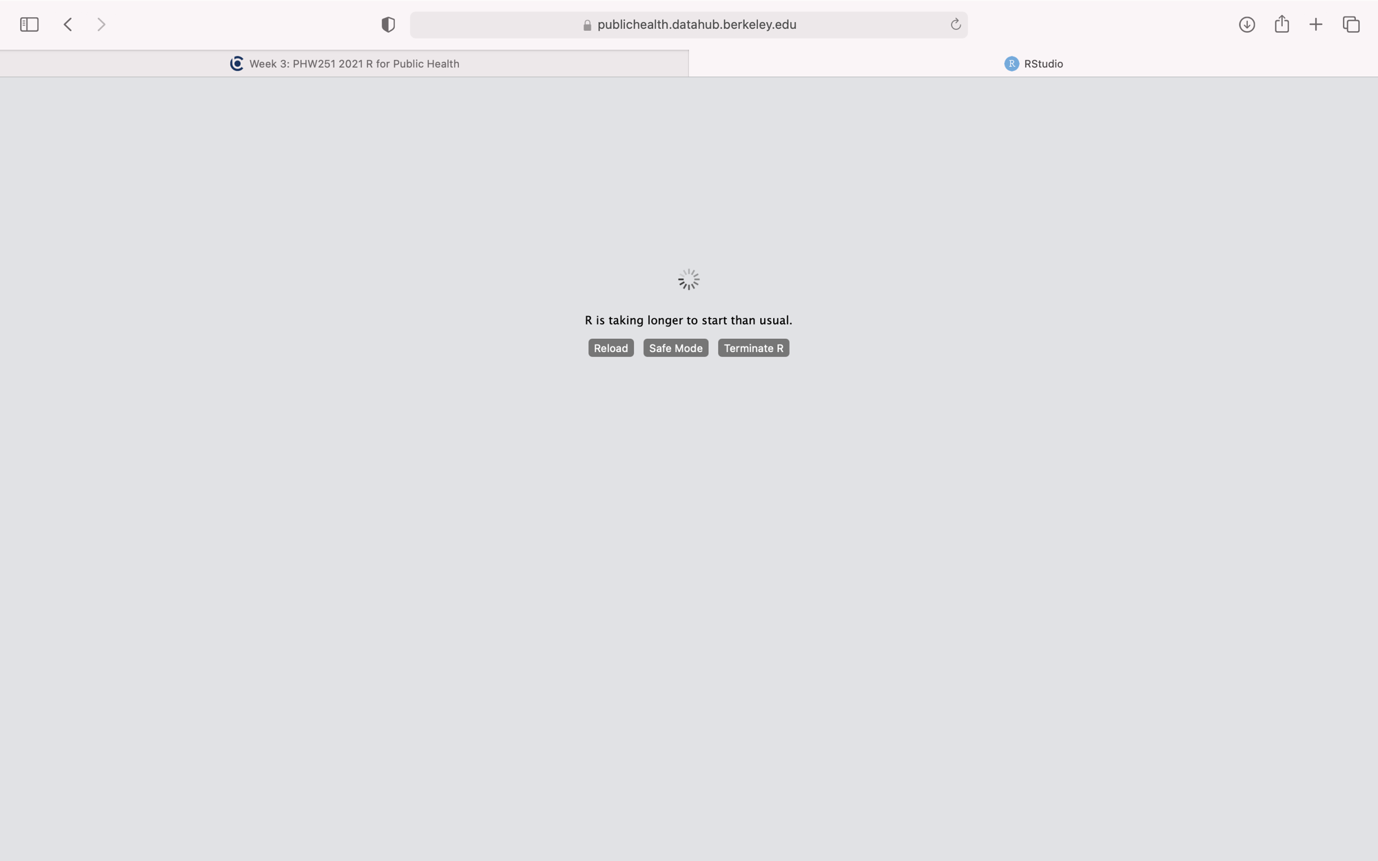 Public Health: R is taking longer to start than usual error! · Issue #2819 · berkeley-dsep-infra ...