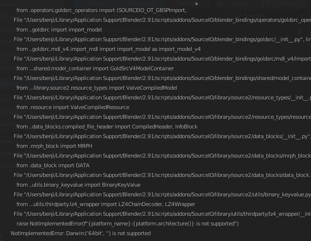 SourceIO won't enable on macOS after install · Issue #127 · REDxEYE/SourceIO · GitHub