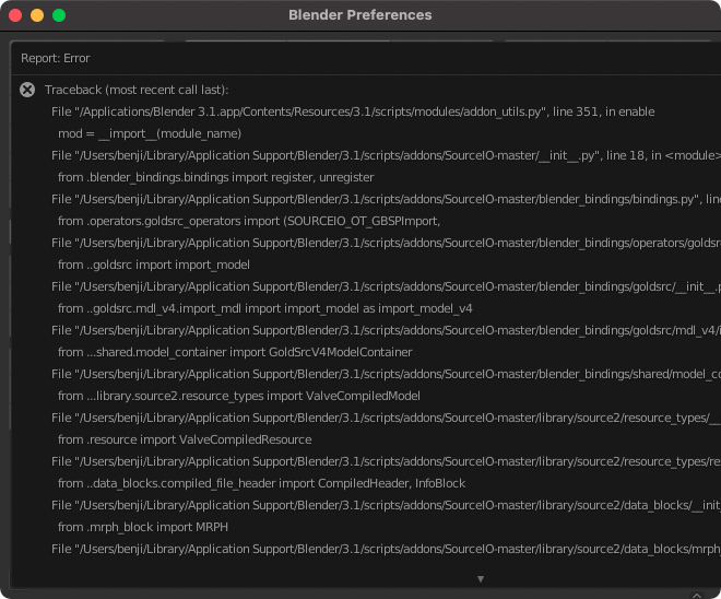 SourceIO won't enable on macOS after install · Issue #127 · REDxEYE/SourceIO · GitHub
