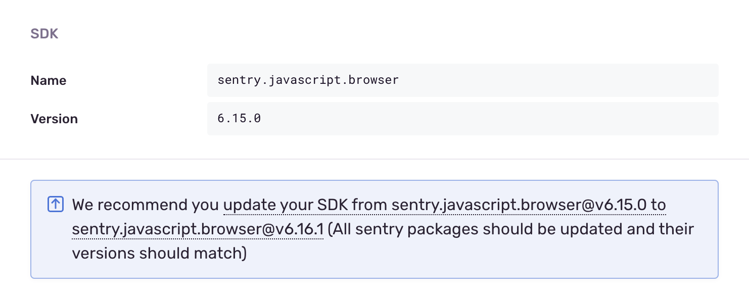 Upgrade @sentry/browser to 6.16.1 from 6.15.0. · Issue #382 · nuxt-community/sentry-module · GitHub