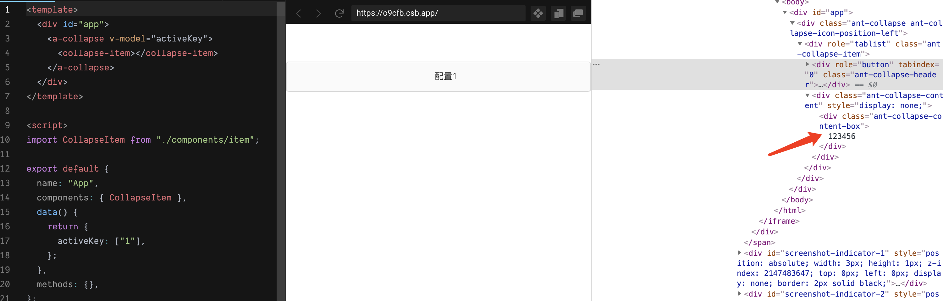 a-collapse-panel在自定义组件中时，无法展开。查看元素内容已经渲染。 · Issue #3310 · vueComponent/ant-design-vue · GitHub