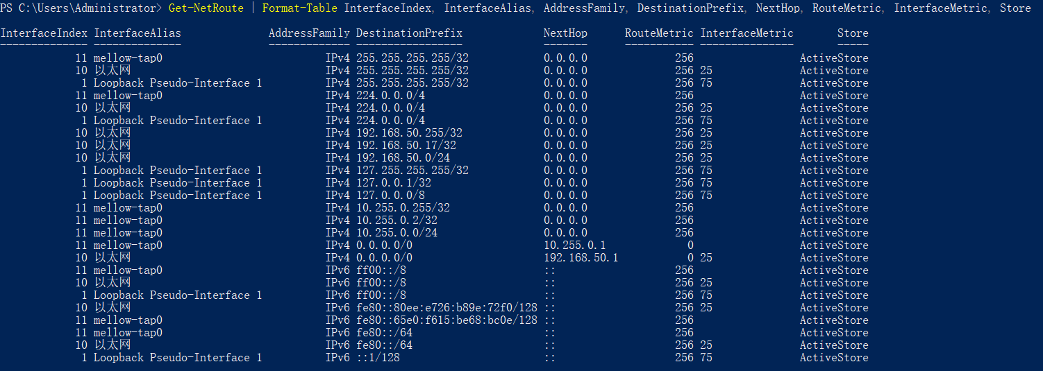 Windows下建议改用PowerShell修改路由表 · Issue #193 · mellow-io/mellow · GitHub