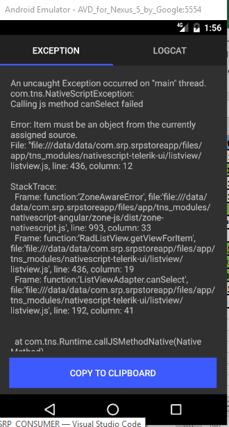 RadListView sometimes crushes on "item selected" event · Issue #271 · ProgressNS/nativescript-ui ...