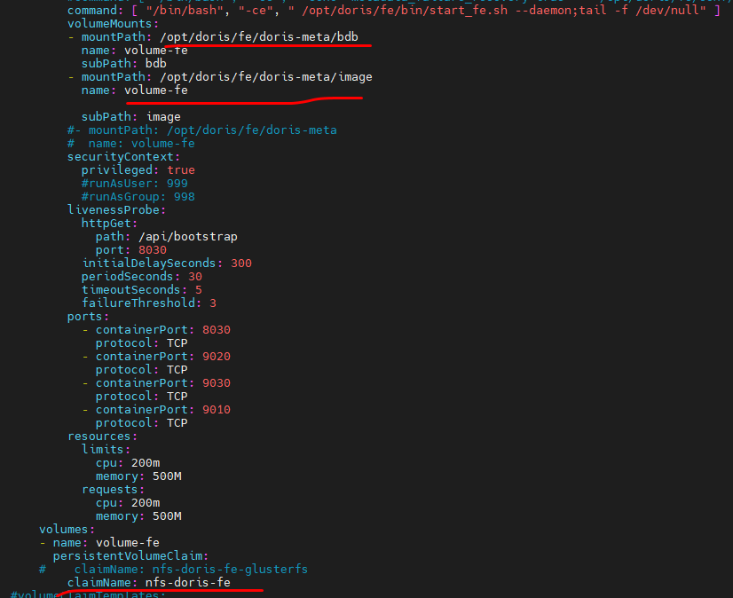 k8s部署Doris，存储卷挂载于 ceph | glusterfs，fe pod 无法启动 · Issue #12914 · apache/doris · GitHub