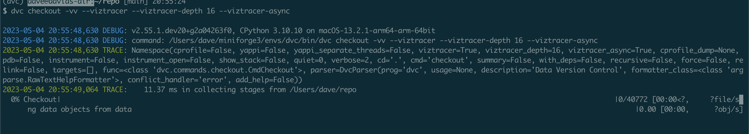 nfs: dvc checkout freezes before building data objects · Issue #9407 · iterative/dvc · GitHub